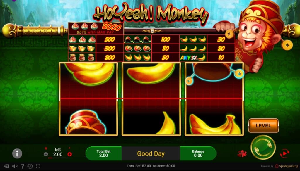 HoYeah Monkey เกมสล็อตจาก Spadegaming เล่นสล็อต PG Slot ที่นี่