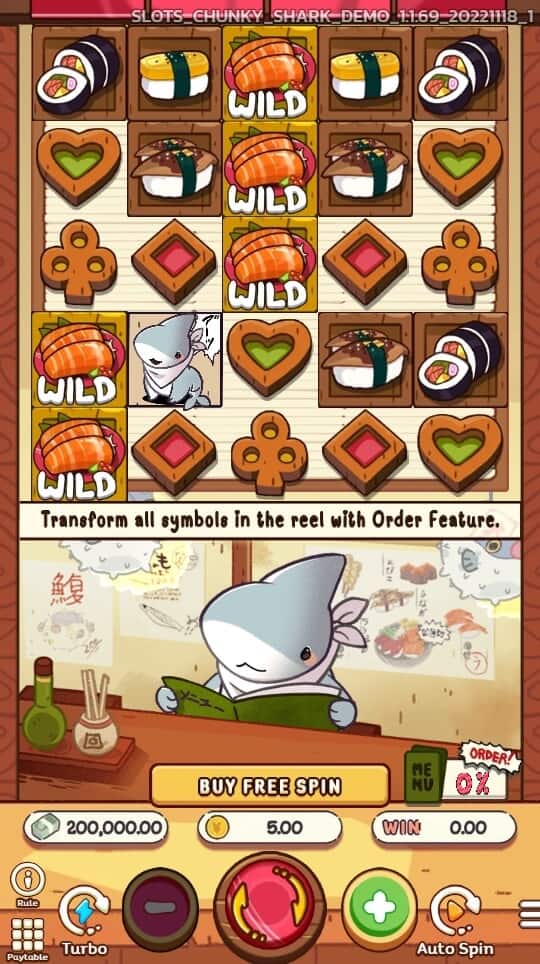 Chunky Shark เกมสล็อตแตกง่ายค่าย SPINIX - PG SLOT